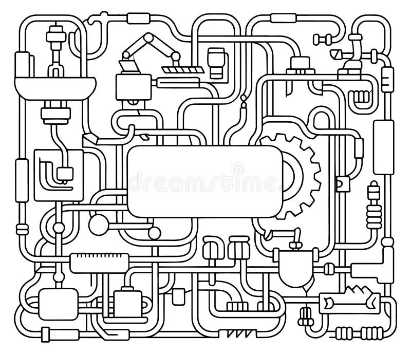 Mechanical Engineering System Diagram Industrial Machine Components and ...