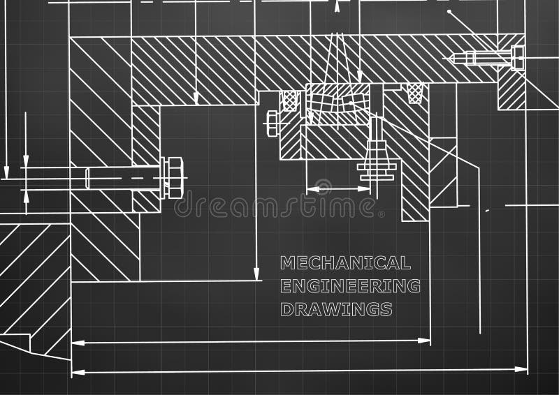 Backgrounds of Engineering Subjects. Technical Illustration. Mechanical ...