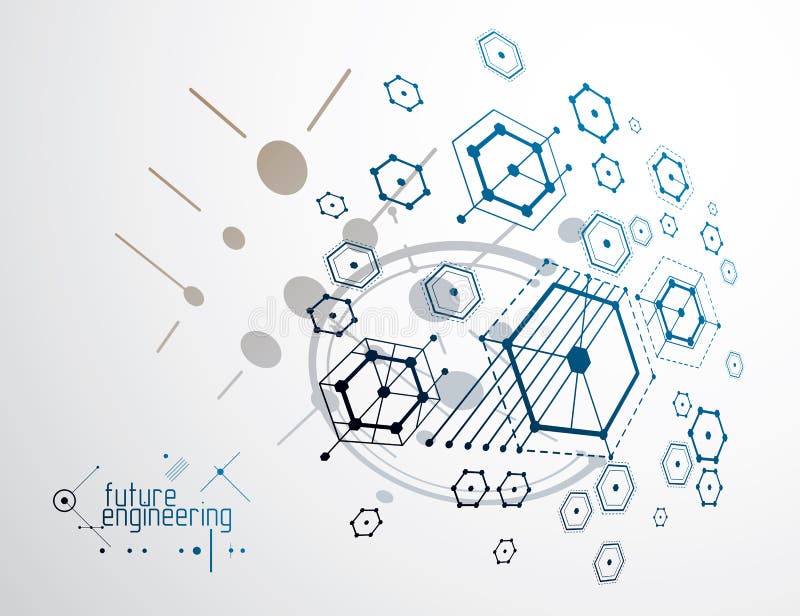 3d Engineering Technology Vector Backdrop. Futuristic Technical Stock ...