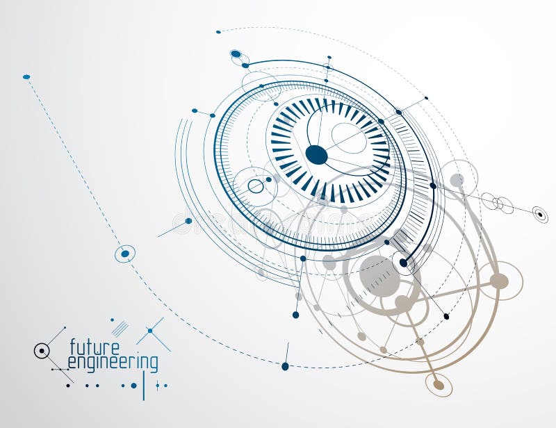 Mechanical Engineering Technology Vector Abstract Background, Cybernetic Abstraction with ...