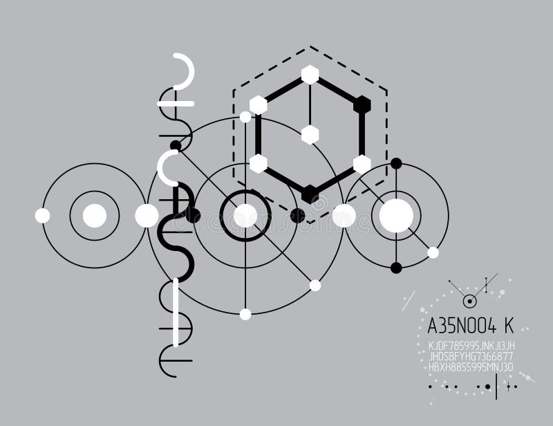Mechanical Schemes, Engineering Drawing with Geometric Parts Mechanism ...