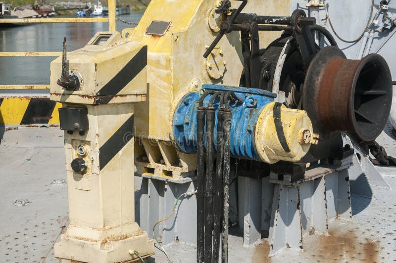 Mechanical Equipment of River Ferry Stock Photo - Image of water, river ...