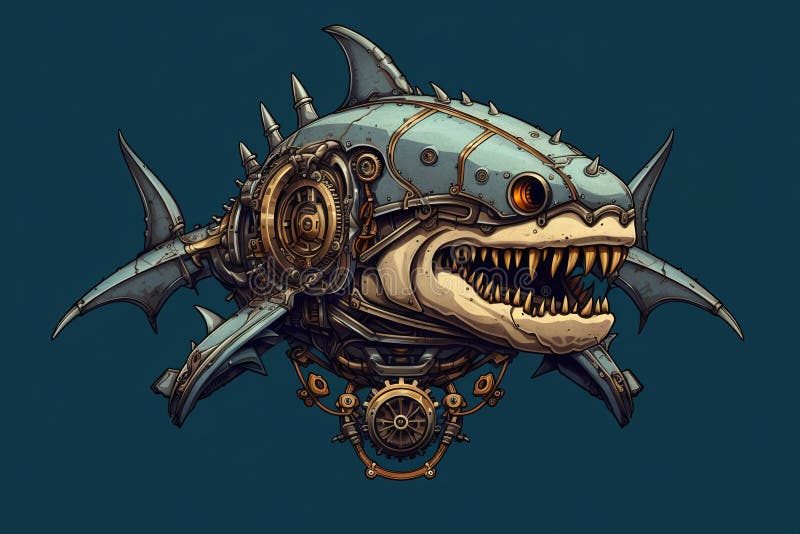 A Mechanical Fish with Sharp Teeth and Sharp Teeth. Generative AI Image ...