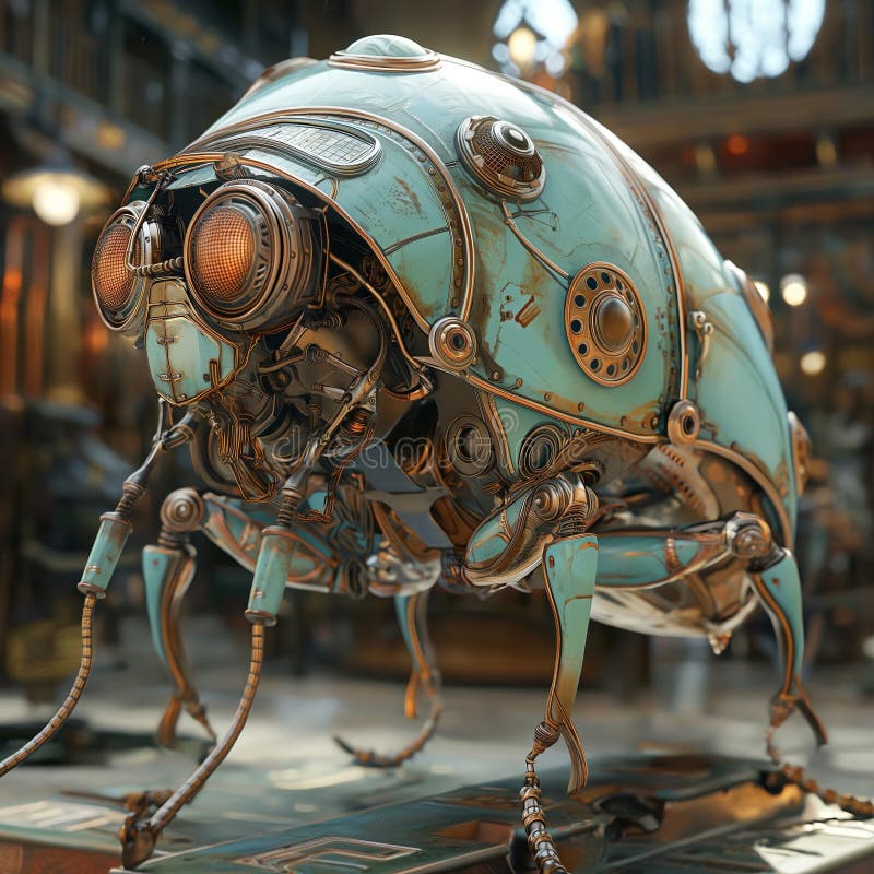 Mechanical Flea on an Abstract Background. Stock Image - Image of future, design: 317682961