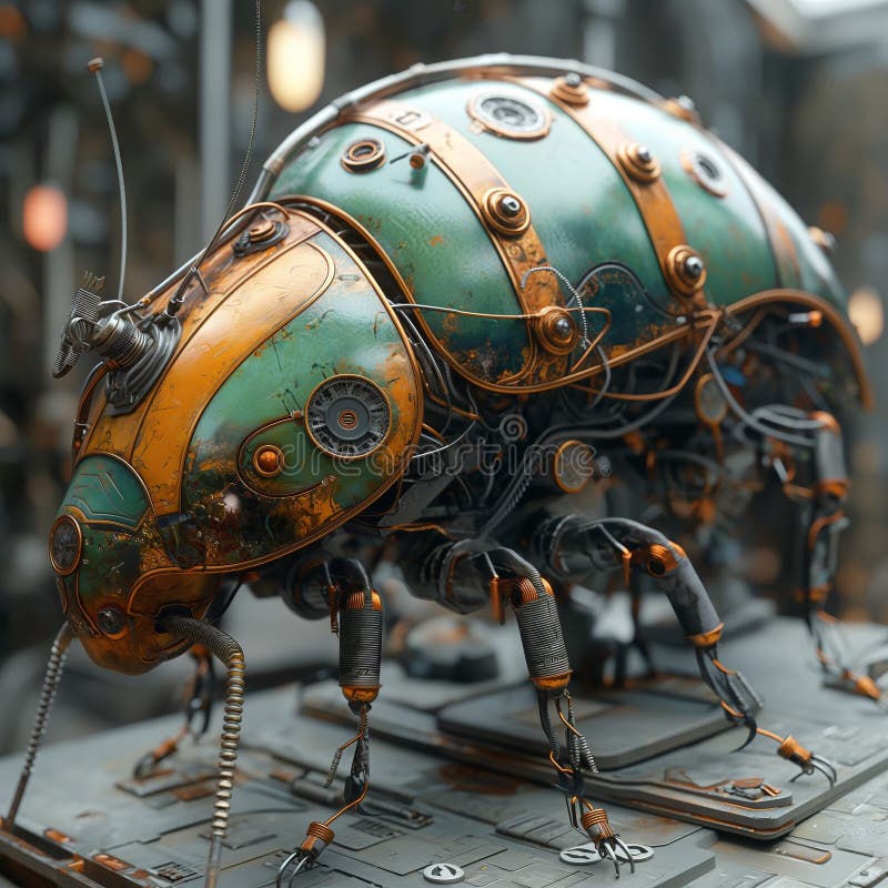 Mechanical Flea on an Abstract Background. Stock Photo - Image of ...