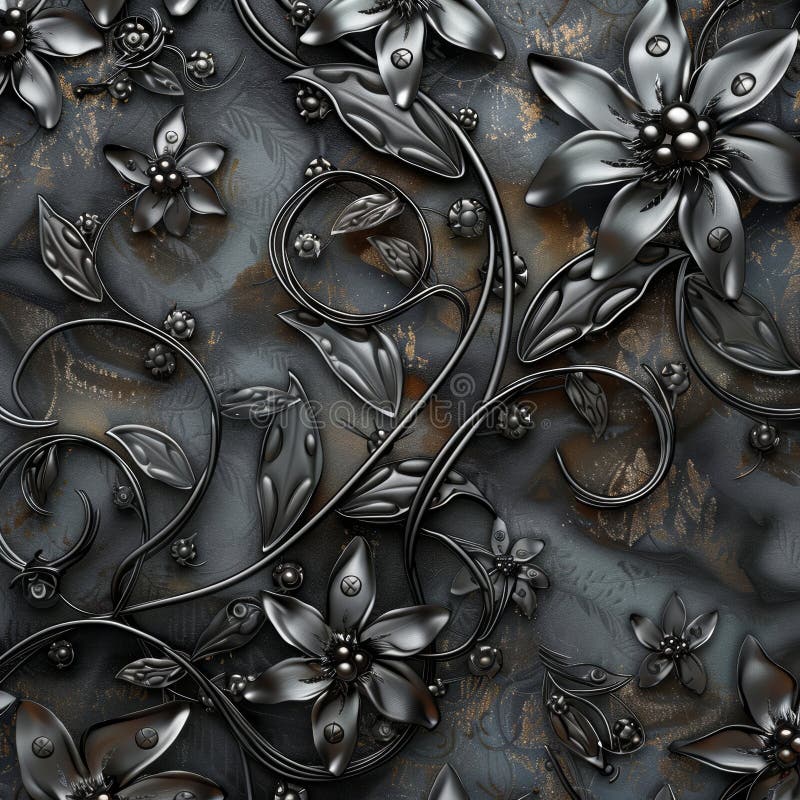 Mechanical Floral Pattern for Industrial Design Generative AI Stock ...