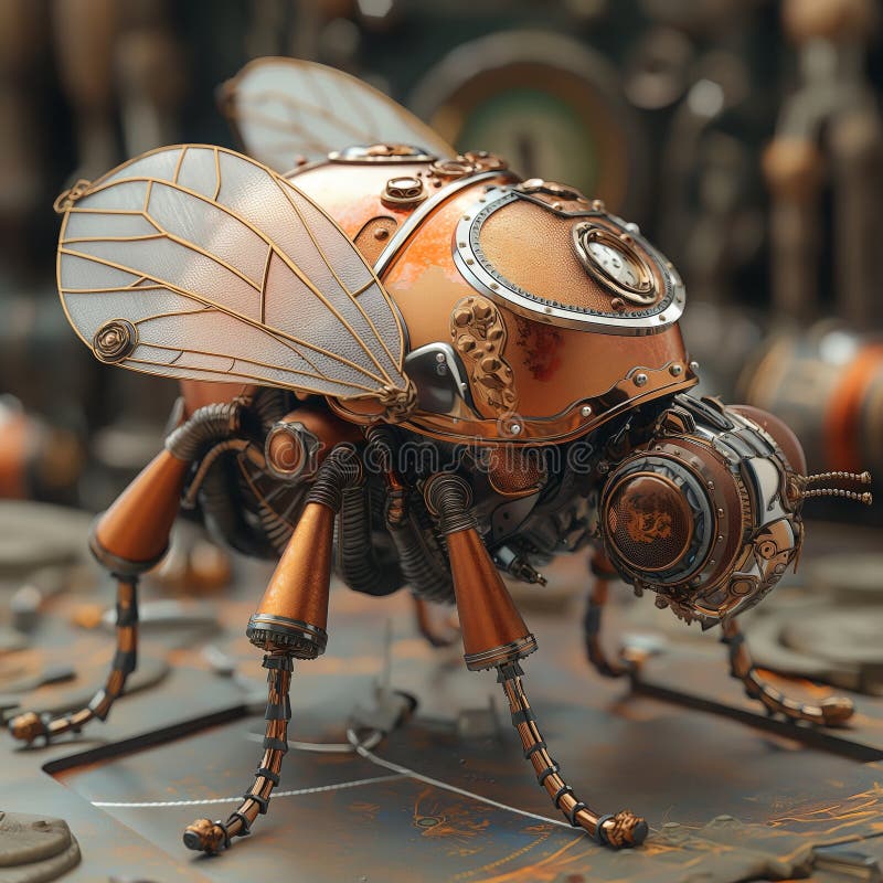 Mechanical Fly on an Abstract Background. Stock Photo - Image of ...