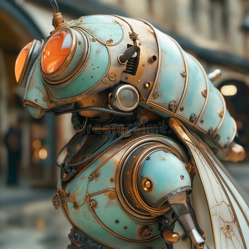 Mechanical Fly on an Abstract Background. Stock Photo - Image of bronze ...