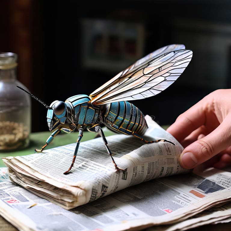 Mechanical Fly, Blending Nature and Technology Stock Illustration ...