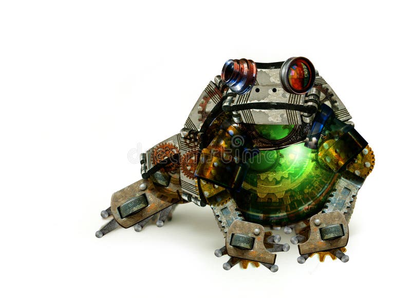 Mechanical Frog Toad Collage 3D Illustration Stock Image - Image of ...