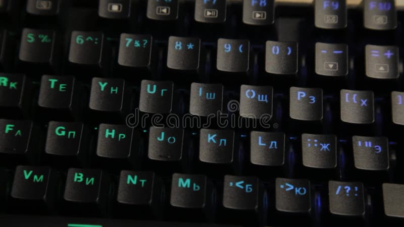 Mechanical Gaming Keyboard Keys with RGB Backlit Keys, Close-up Stock ...