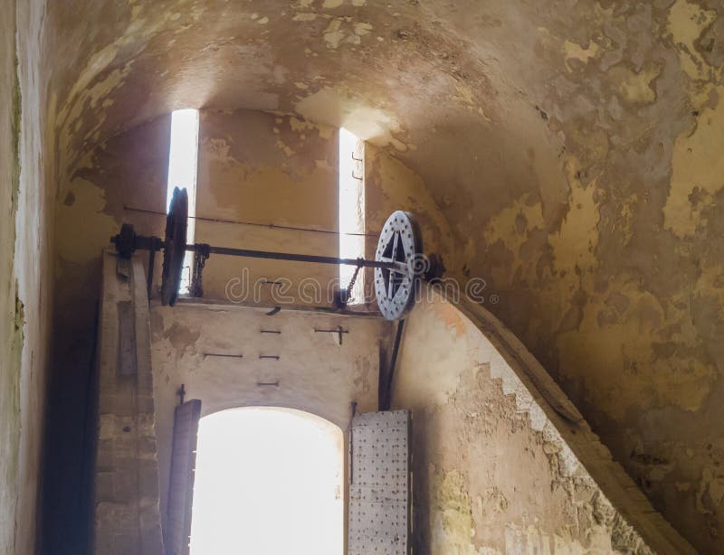 Mechanical Gate Opening System in the Tower of the Old Castle Stock ...