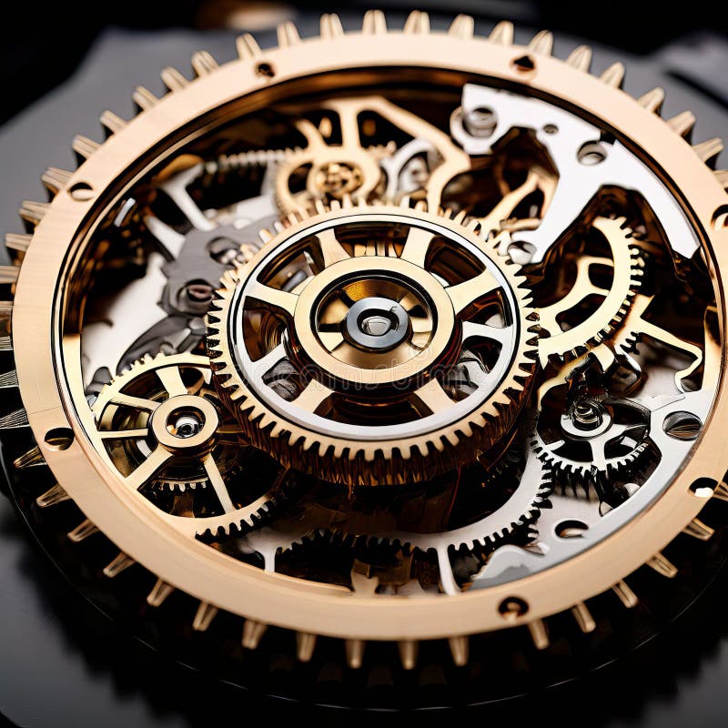 A Mechanical Gear Clockwork Mechanism Symbolizing Pnd Stock Photo ...