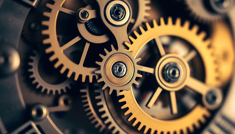 Mechanical Gear System, Intricate Engineering and Machine Parts, Stock ...