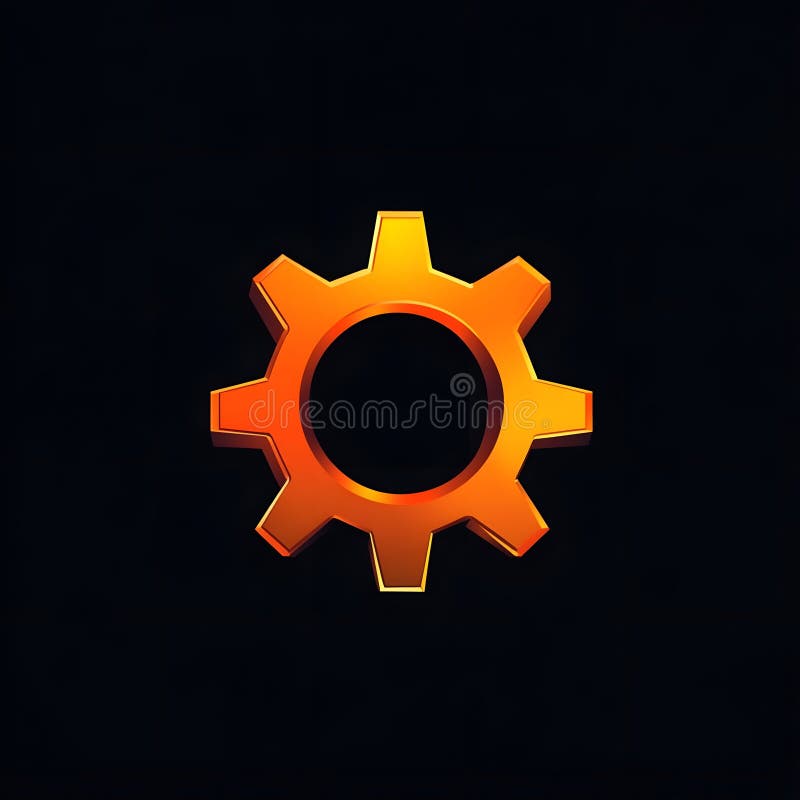 Orange 3D Mechanical Gear Technology Engineering Icon Logo Stock ...