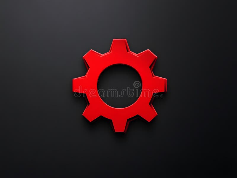 Red Mechanical Gear Technology Engineering Icon Logo Stock Illustration ...