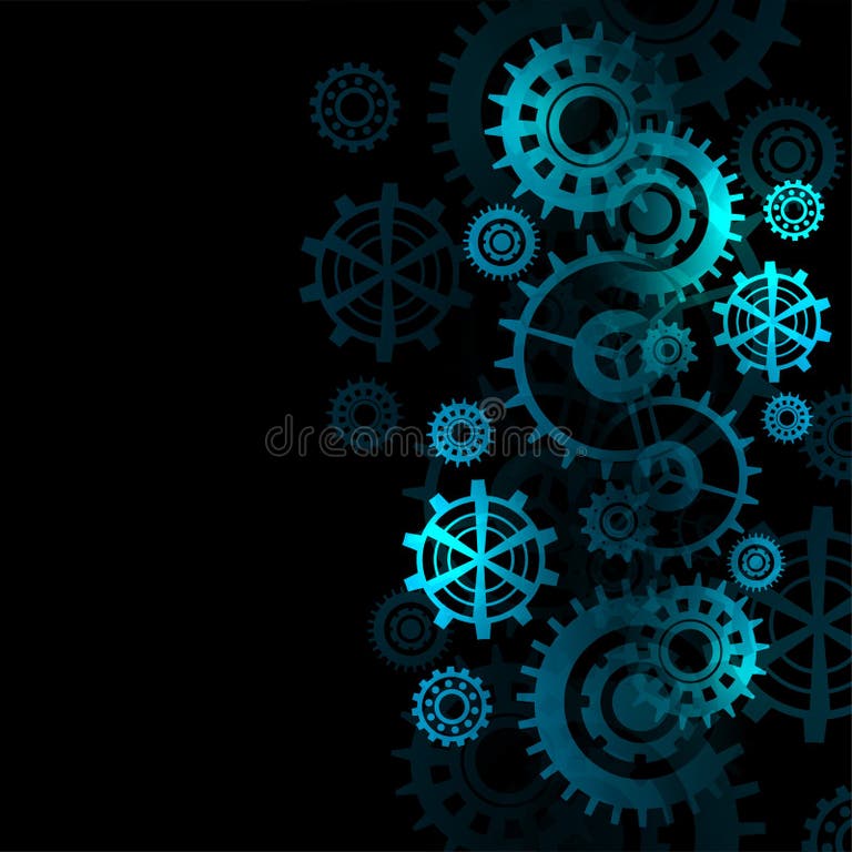 Mechanical Gear Wheel Transmission Background with Text Space Stock ...