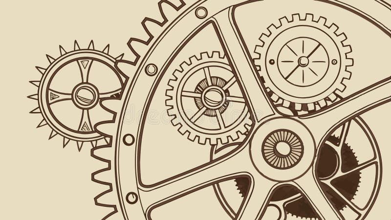 Mechanical Gears and Cogs, Industrial Machinery Element Vector Design ...