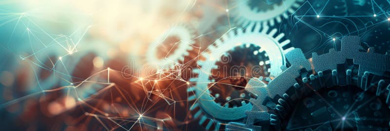 Mechanical Gears with Interconnected Lines and Light Effects ...