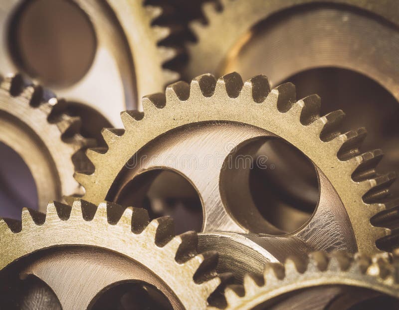 Mechanical Gears Interlocking, Representing Machinery, Engineering, and ...