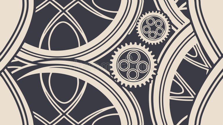 Mechanical Gears Pattern Vector, Industrial Steampunk Background, Vector Design Generative AI ...