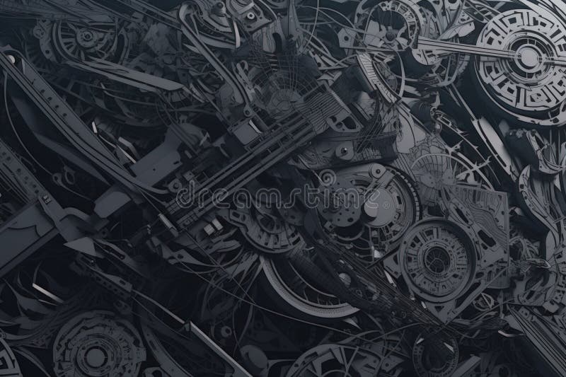 Mechanical Gray Dark Abstract Background Generative Ai Stock ...