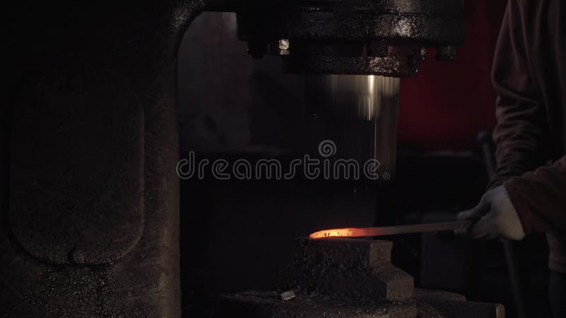 Forging Metal in a Modern Forge Stock Footage - Video of heavy, metal ...