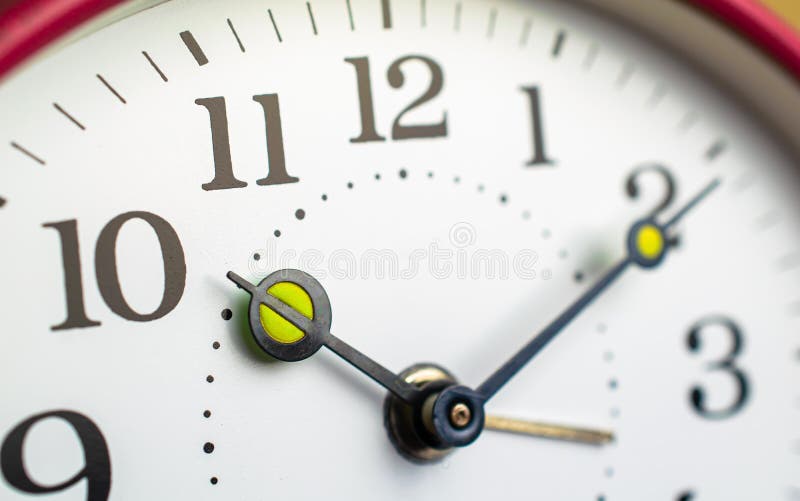 Mechanical Hand Clock White Dial. Spring Alarm Clock Stock Photo ...