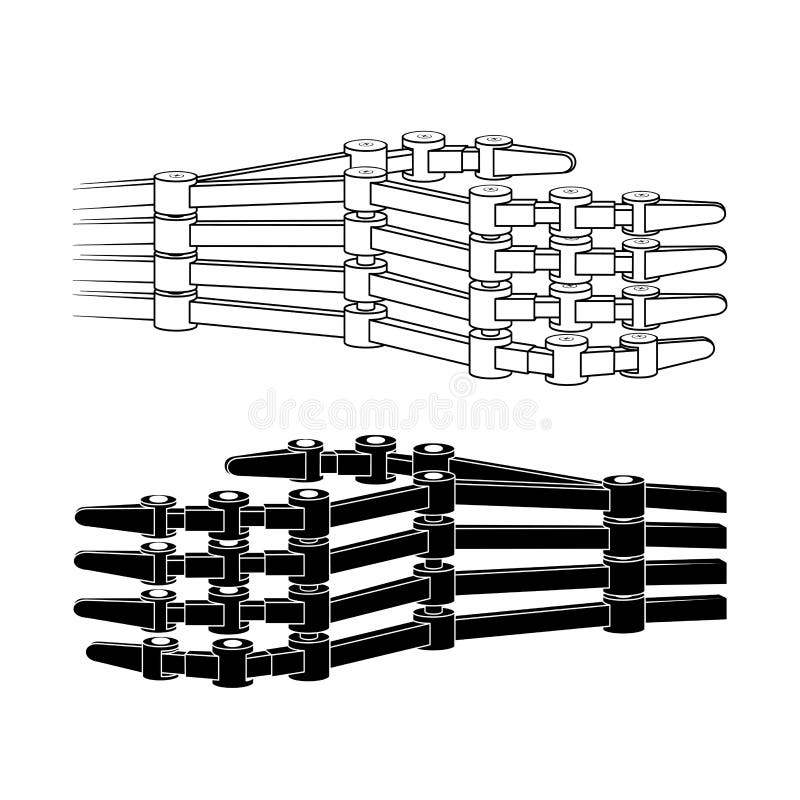 Mechanical Hand Illustration Stock Vector - Illustration of futuristic ...