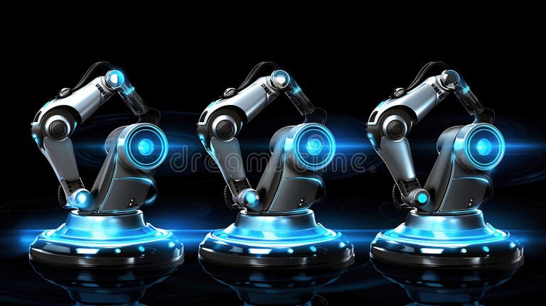 Mechanical Hands. Industrial Robot Manipulator Stock Photo - Image of ...