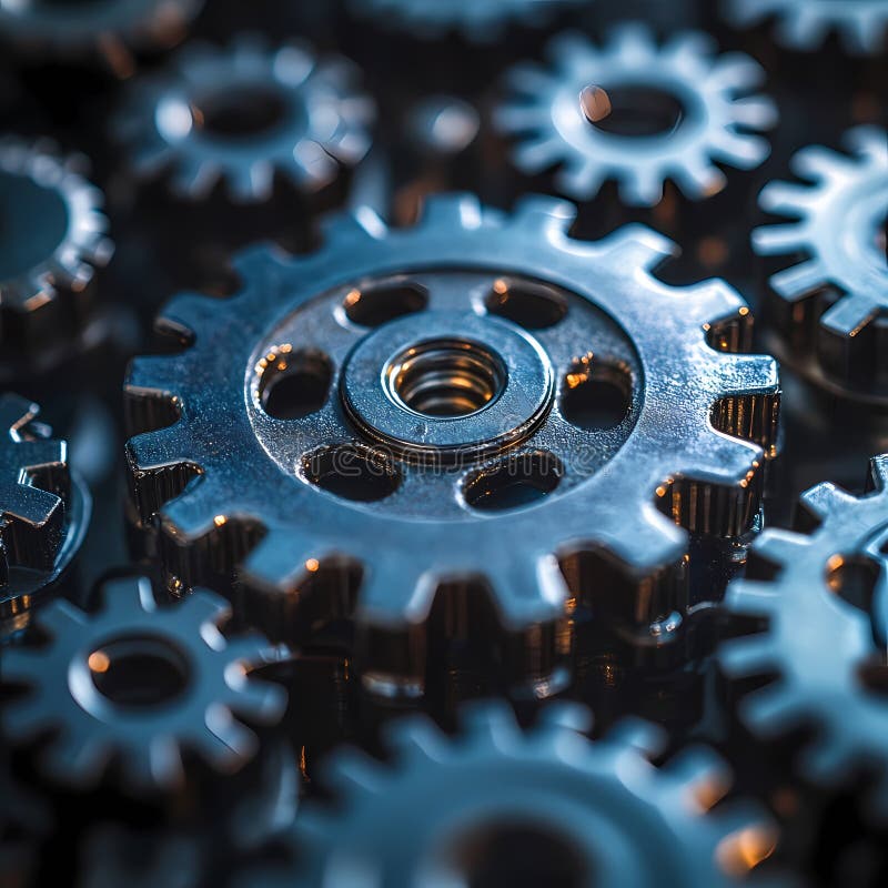 Mechanical Harmony: Interconnected Gears in Perfect Alignment Stock ...