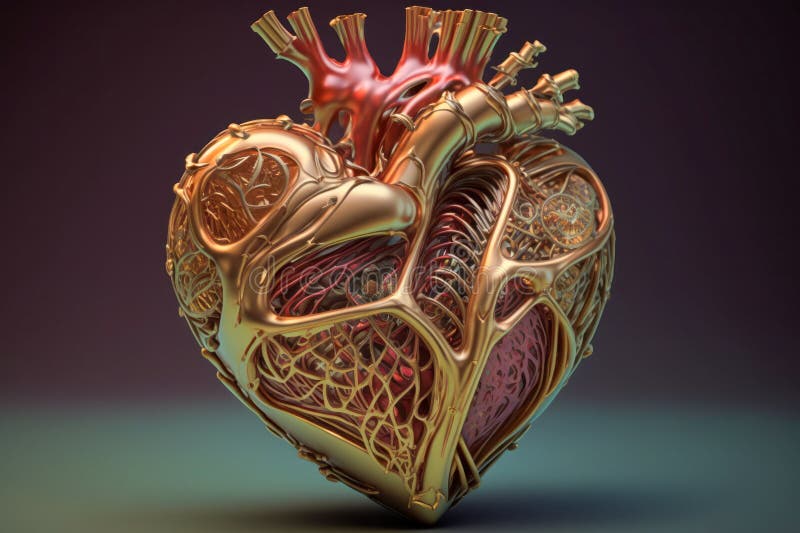 Mechanical Heart, Artificial Heart Concept. Created with Generative AI ...