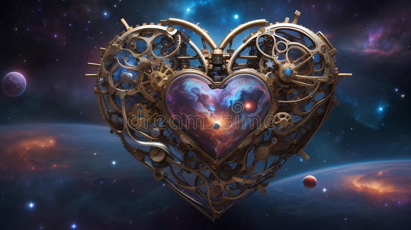 Mechanical Heart with Gears Realistic and Detailed Stock Illustration ...