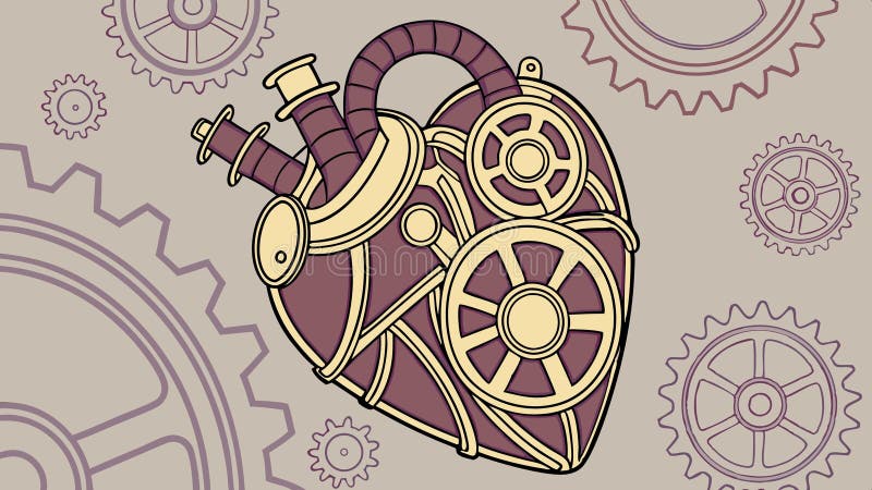 Clockwork Heart Concept Stock Illustrations – 455 Clockwork Heart ...