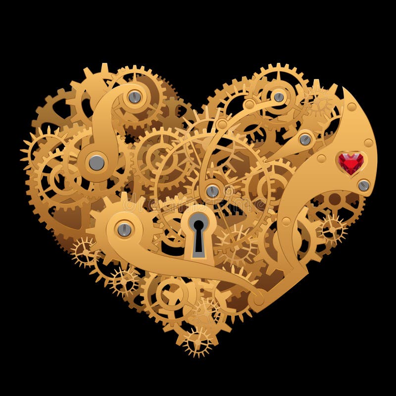 Mechanical heart stock vector. Illustration of gearbox - 51716135