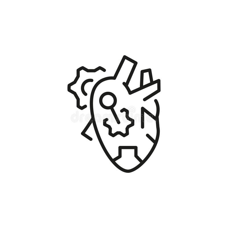 Mechanical heart icon stock vector. Illustration of artery - 327386589