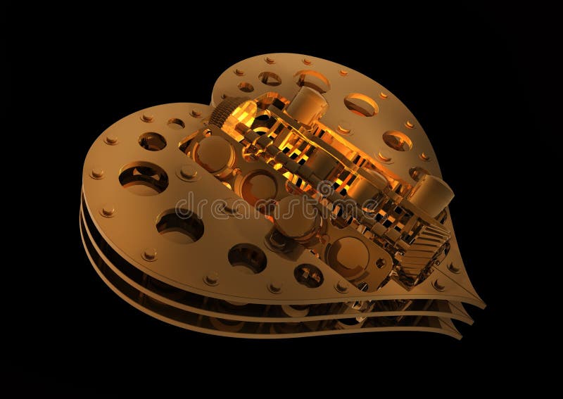 Mechanical heart V8 stock illustration. Illustration of love - 17983317