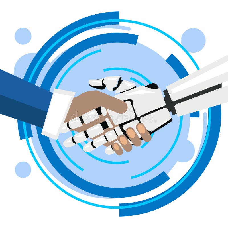 Robot and Human Hand Engraving Vector Illustration Stock Vector ... Robot and Human Hand Engraving Vector Illustration Stock Vector ...
