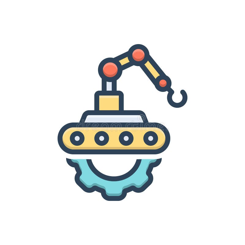 Color Illustration Icon for Mechanical, Automatic and Manufacture Stock ...