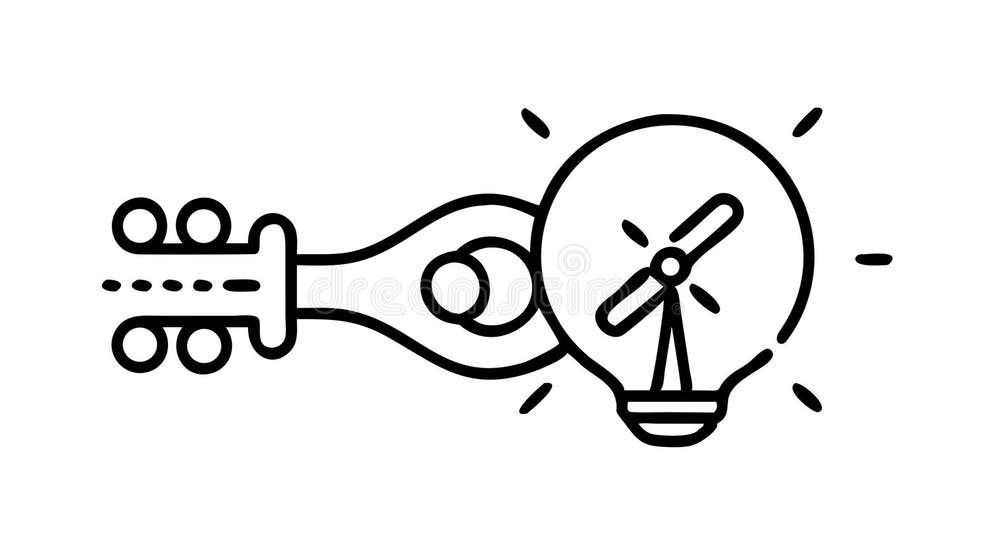 Mechanical Idea Lightbulb Icon Vector Illustration, Engineered Solution ...