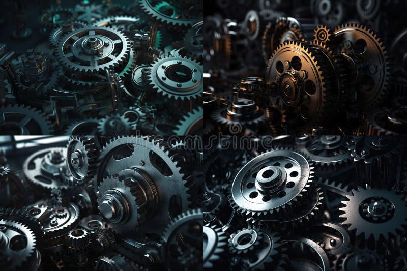 Mechanical Image of Gear and Wheels All in Different Sizes. Generator ...