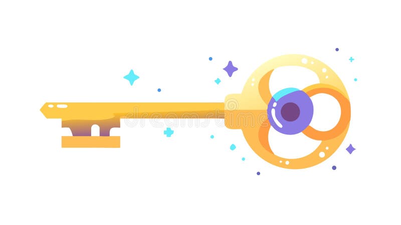 Mechanical Insight Key Icon with Gear and Eye, Vector Design Generative ...