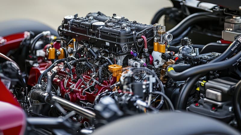 Mechanical Insights Close-up Technical Photography of Precision Engine ...