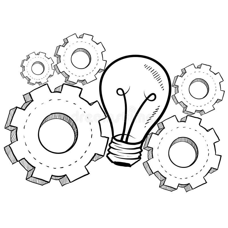 Mechanical Invention Sketch Stock Vector - Illustration of industry ...
