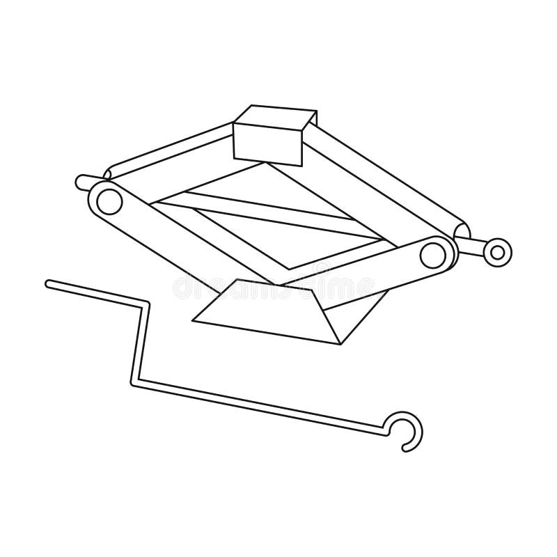 Mechanical Jack.Car Single Icon in Outline Style Vector Symbol Stock ...