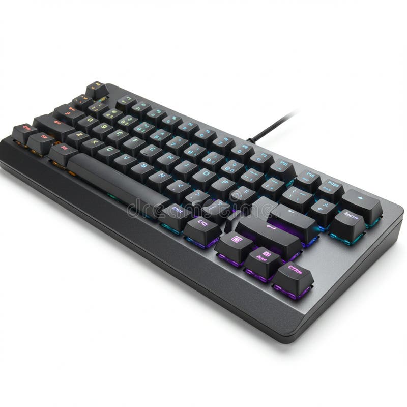 Mechanical Keyboard with Backlit Keys in Various Colors. Compact Design ...