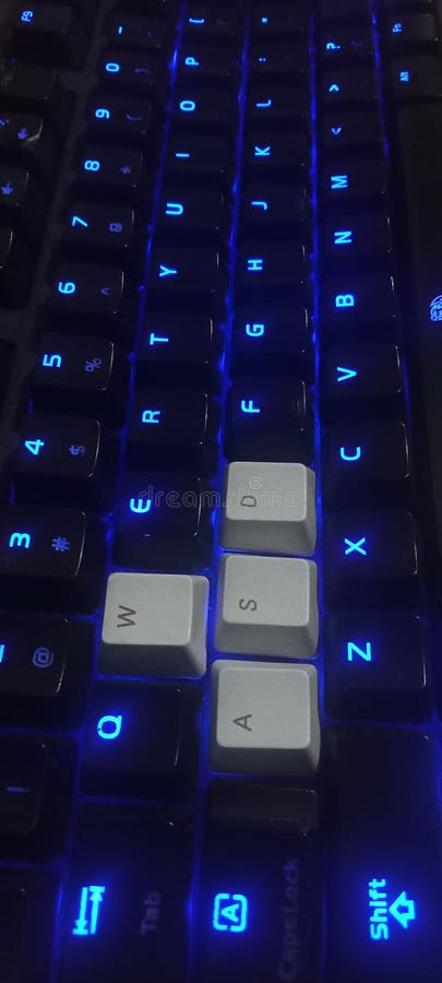 Mechanical Keyboard with Blue Led Stock Photo - Image of blue ...