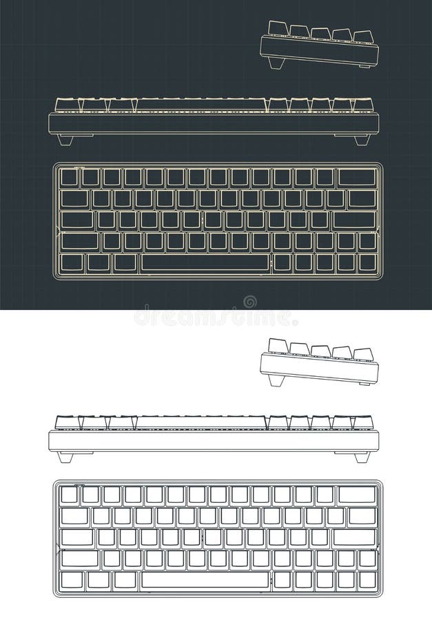 Mechanical Keyboard Drawings Stock Vector - Illustration of gaming ...