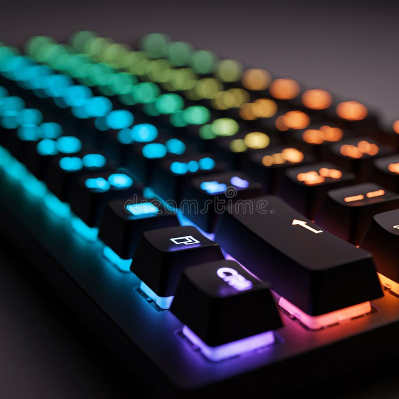 Mechanical Keyboard Featuring Multicolor LED Backlighting. the Keys ...
