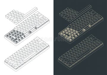 Mechanical Keyboard Isometric Stock Illustrations – 70 Mechanical ...